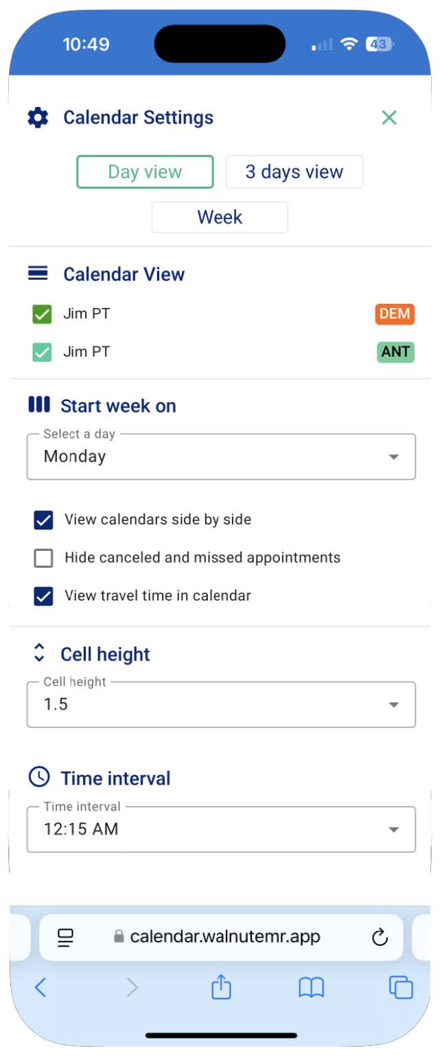How to Setup and Use Mobile Calendar App – WalnutEMR – Electronic ...